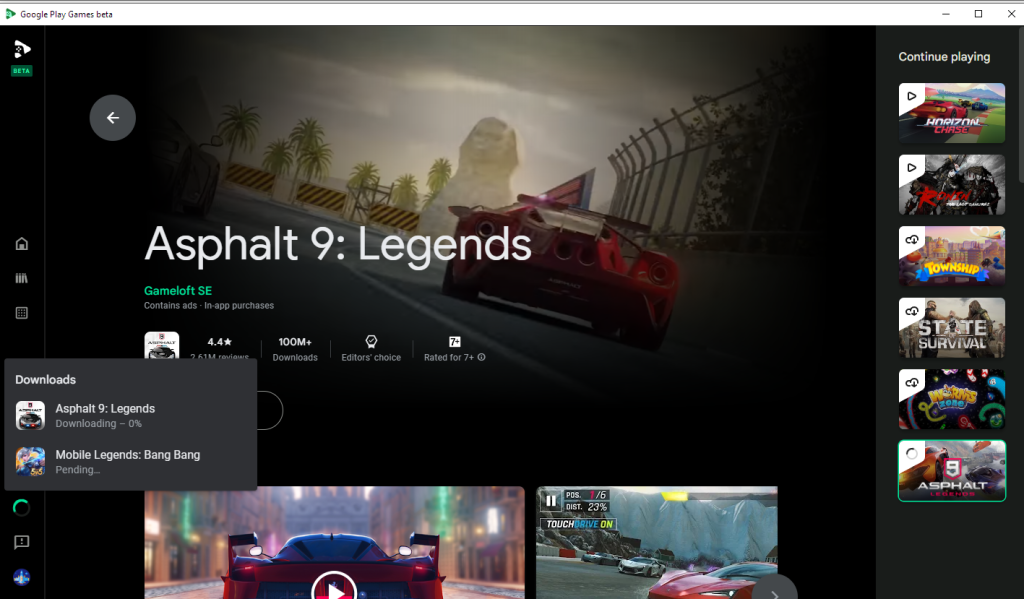 Google Play Beta: Main Permainan dari Google Play Store di PC